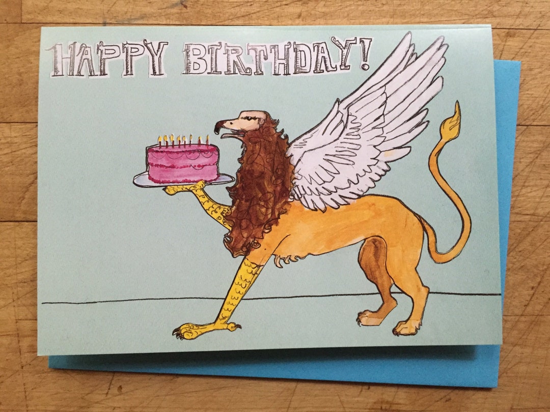 Griffin Birthday Card - Etsy