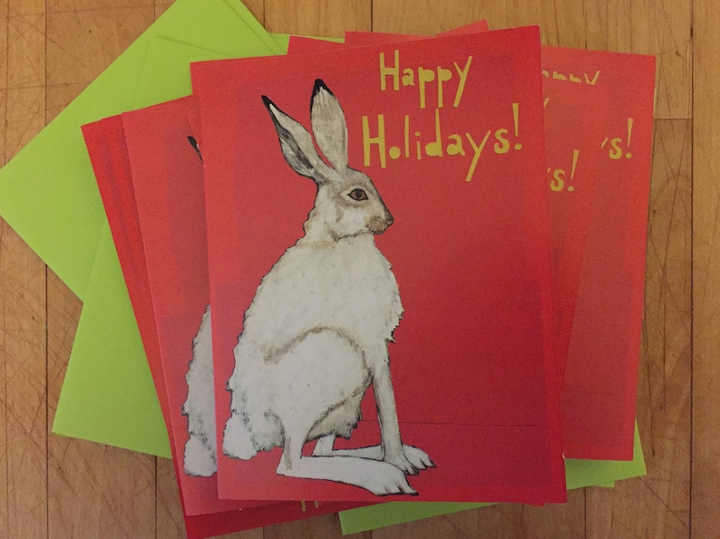 Holiday Rabbit Boxed Cards - Etsy
