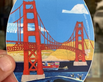 Golden Gate Bridge B&W Sticker - Etsy