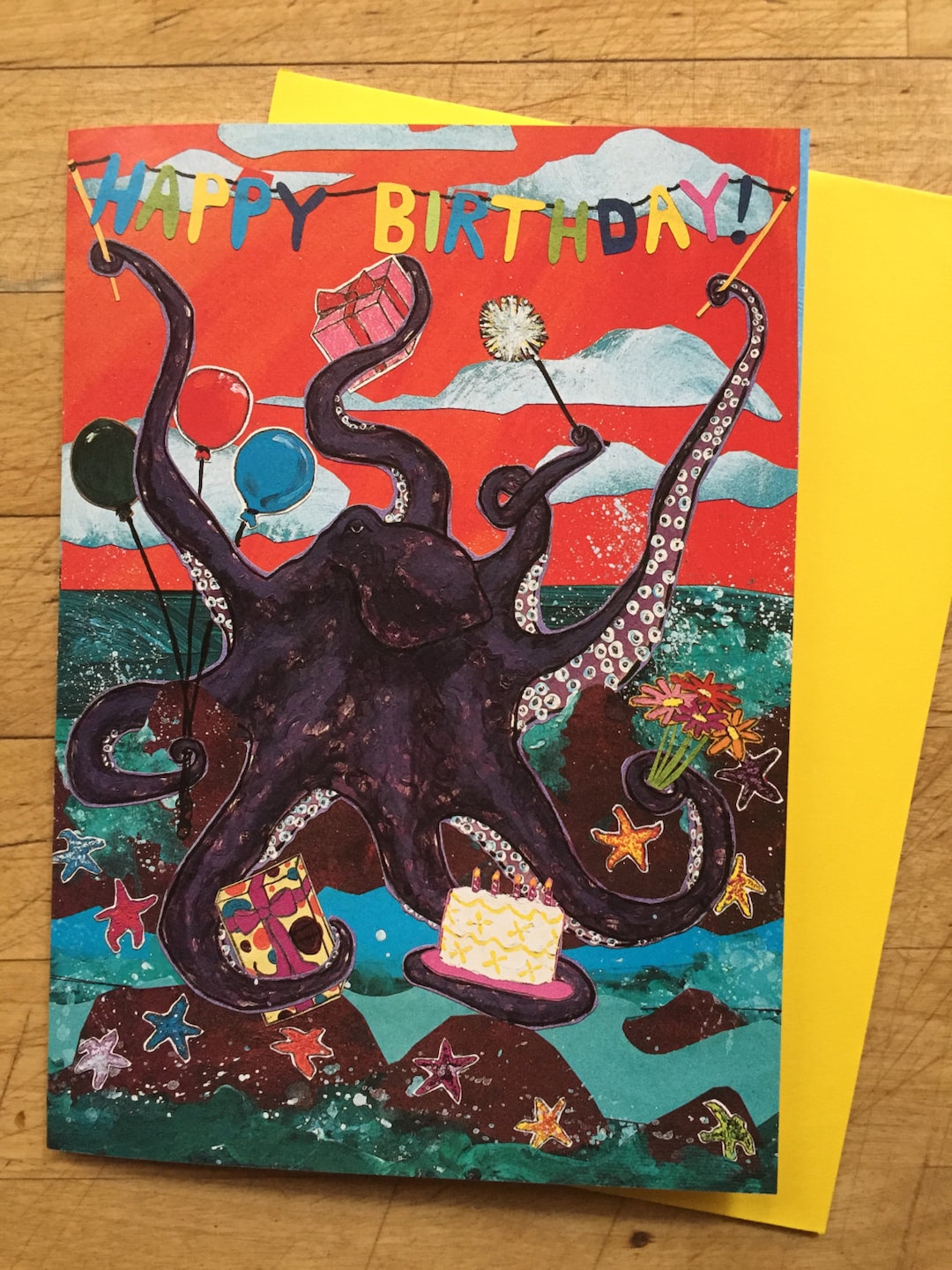 Octopus Birthday Card - Etsy
