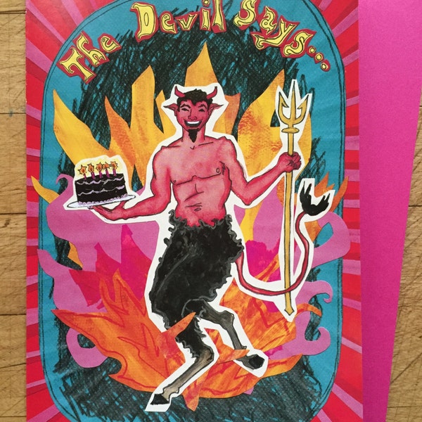 Devil Greeting Card - Etsy