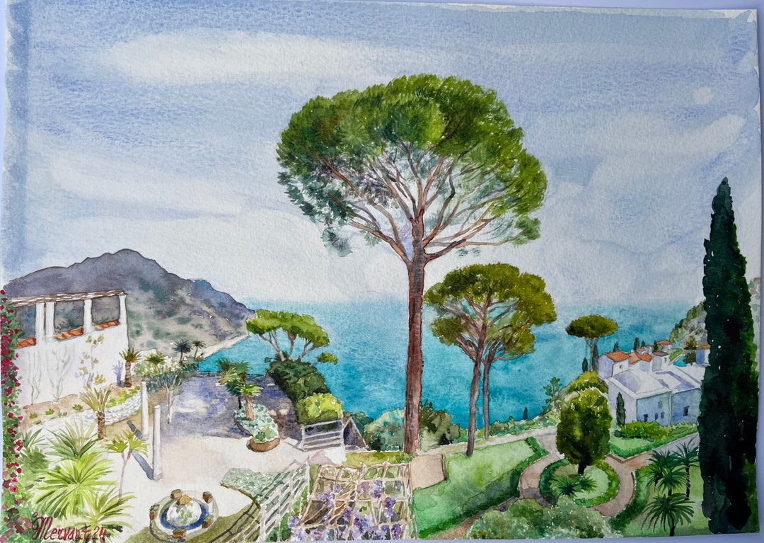 Villa Rufolo, Ravello, Italy_amalfi Coast_original Painting_original ...