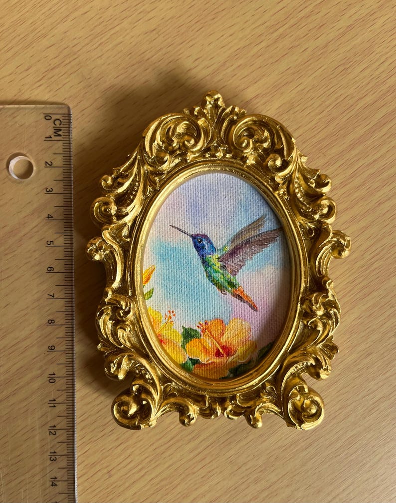 Colibri Et Hibiscus_original Oil Painting_peinture Originale_tableau - Etsy