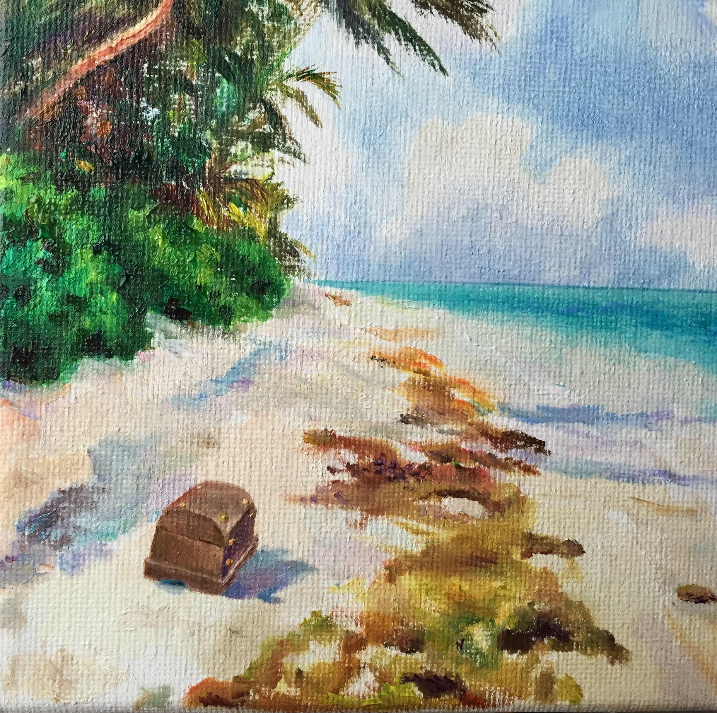 Oil Painting_treasure Island_treasure Island_original Painting ...