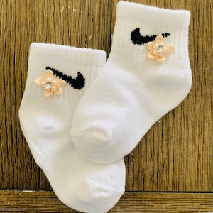 Nike Baby Ankle Socks With 3D Flower, Rhinestone Glam, 6-12 Months - Etsy
