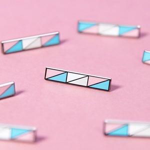 Transgender Bar Pin — Subtle Trans Pride Flag Enamel Accessory Agender ...