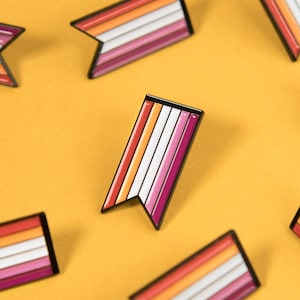 Community Lesbian Ribbon Pin — Subtle Pride Flag Enamel Badge LGBT ...