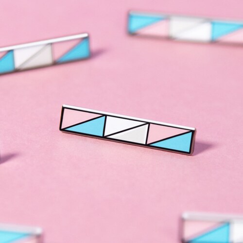 Transgender Bar Pin Subtle Trans Pride Flag Enamel Accessory - Etsy