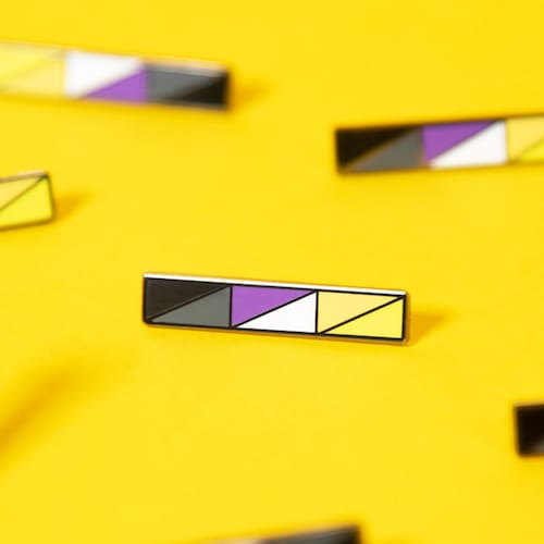 Non-binary Ribbon Pin Subtle Pride Flag Enamel LGBT LGBTQ - Etsy