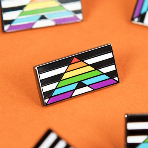 Lgbt Ally Flag Pin Enamel Badge Gay Pride Lapel Straight Etsy