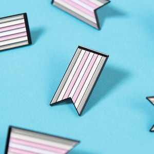 Demigirl Ribbon Pin — Demigender Pride Button Deminonbinary Nonbinary ...