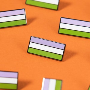 Genderqueer Flag Pin — Bigender Pride Enamel Brooch Badge Subtle Trans ...