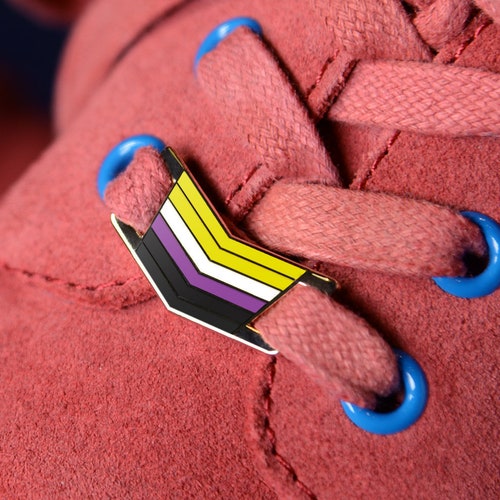 Non-binary Lace Locks Subtle Pride Shoelace Shoe Charm - Etsy