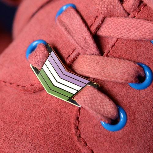 Non-binary Lace Locks Subtle Pride Shoelace Shoe Charm | Etsy