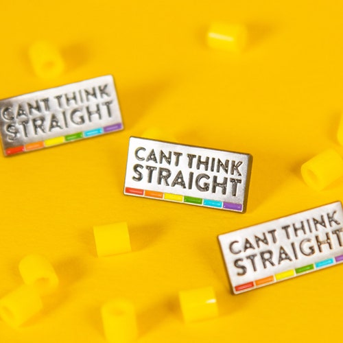 Not Straight Pin Gay Pride Badge LGBT Rainbow Accessory - Etsy