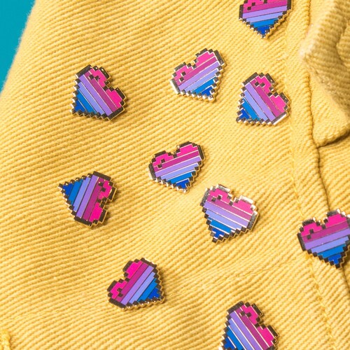 Asexual Pixel Pride Heart Pins Subtle Flag Badge Love Gift - Etsy