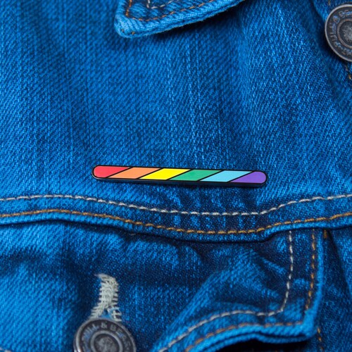 Inclusive Rainbow Rod Pin Subtle Pride Badge LGBT Lesbian | Etsy
