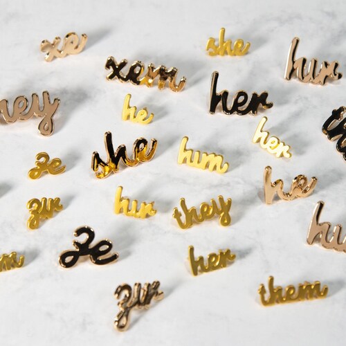 Mix-and-match Pronoun Pins They Them She Her He Him Xe Xem - Etsy UK