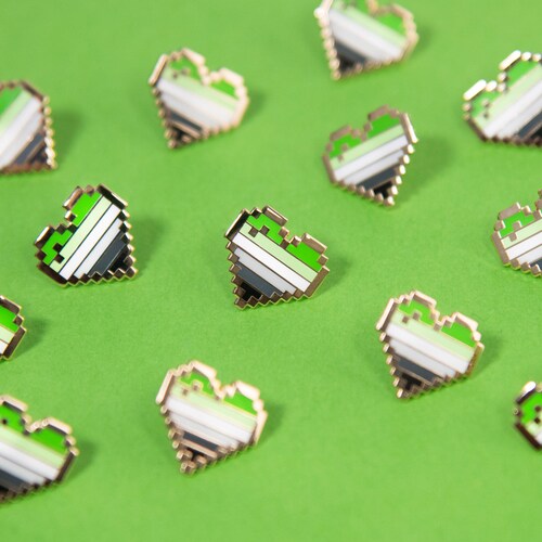Non Binary Pride Heart Pins Subtle Lgbt Flag Badge Etsy