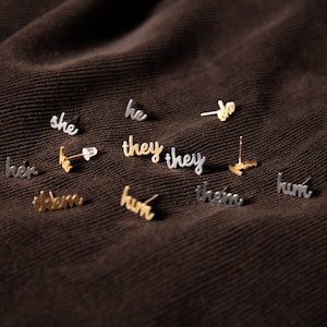 He/they Pronoun Earrings — Enby Pride Jewellery Rings Them Bracelet ...