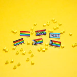 Rainbow ALLY Pin — Enamel Badge Gay Flag Pride Sticker Shirt LGBT ...
