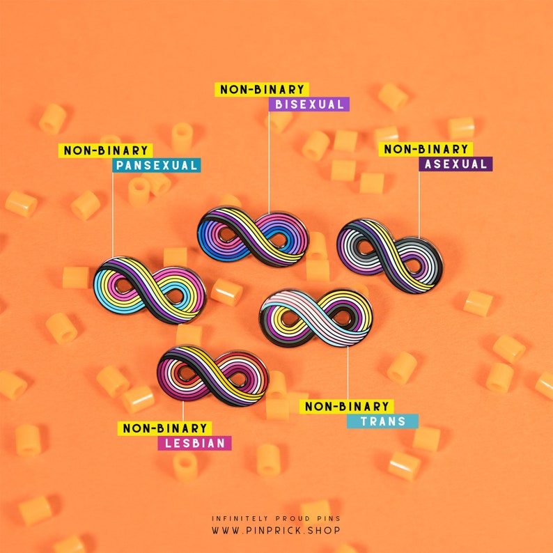 Infinitely Non-binary Pin Subtle Enby Non Binary Pride - Etsy UK
