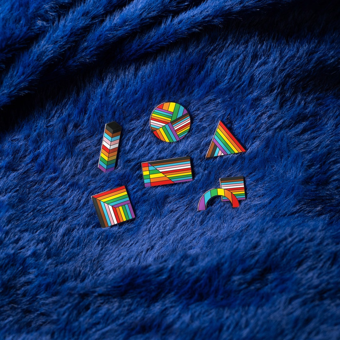 Geometric Rainbow Pride Pins — Gay Lesbian Transgender Trans Bi ...