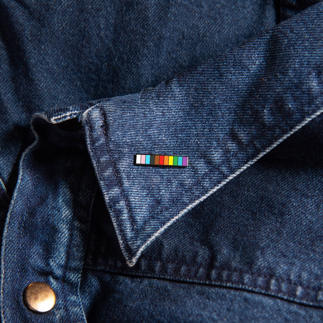 Progress Rainbow Baton Pin — Minimalist Pride Flag Accessory Gay ...