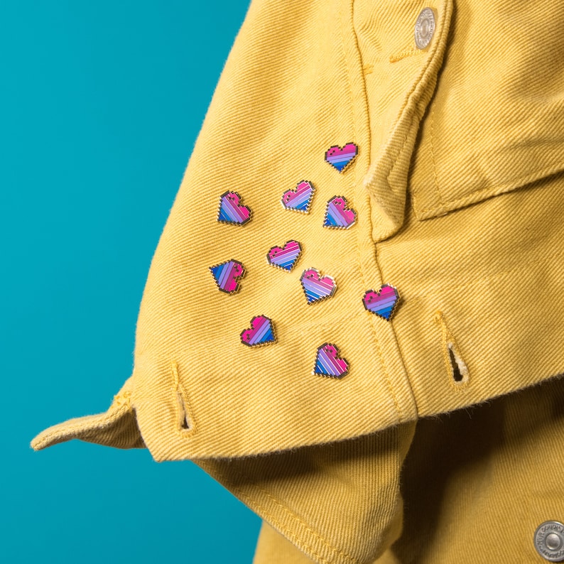 Pansexual Pride Heart Pins Subtle Gay Flag Badge Gaymer - Etsy UK
