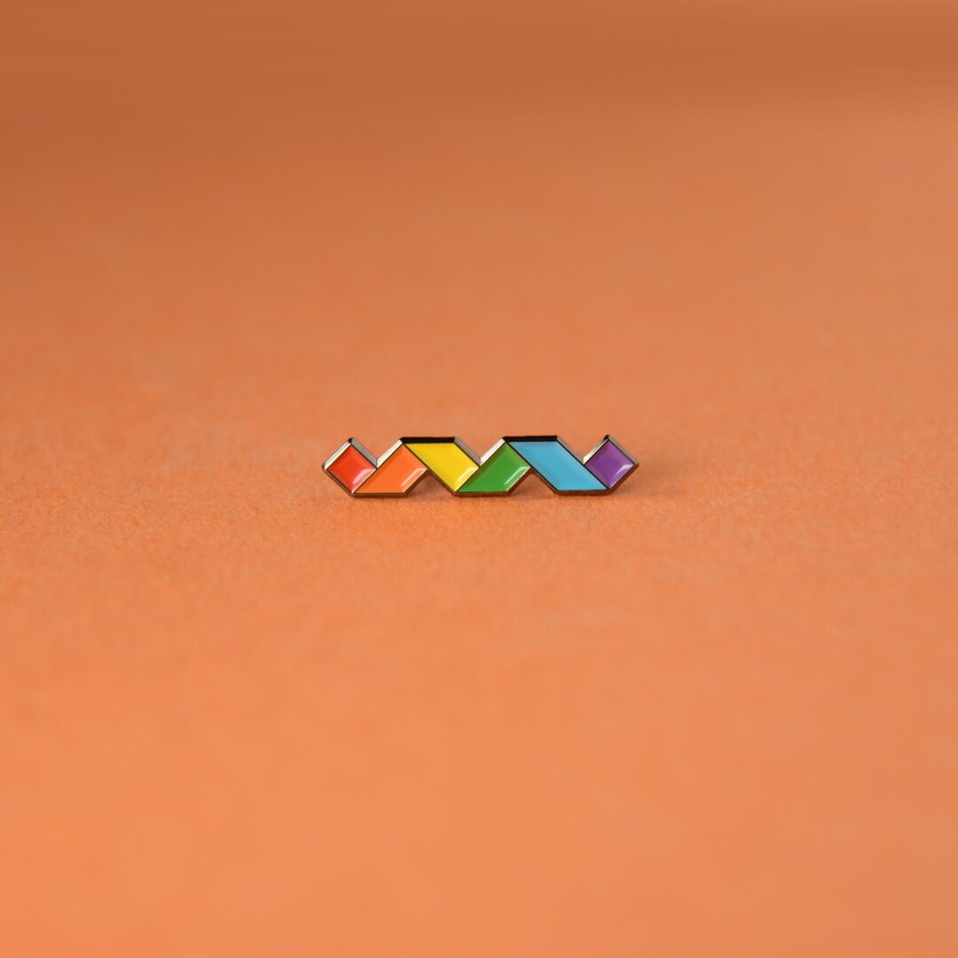 Rainbow Twist Pin — Subtle Pride Flag Lapel Enamel Brooch Badge Phone ...