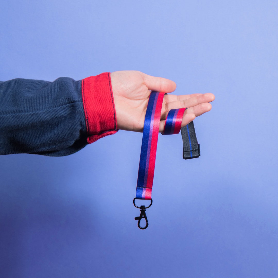 Bisexual Pride Lanyard — Recycled PET Plastic Subtle Bi Pride Accessory ...