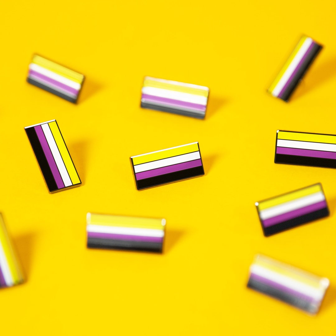 Non-binary Flag Pin — Subtle Pride Lapel Minimalist Badge LGBT Gay ...
