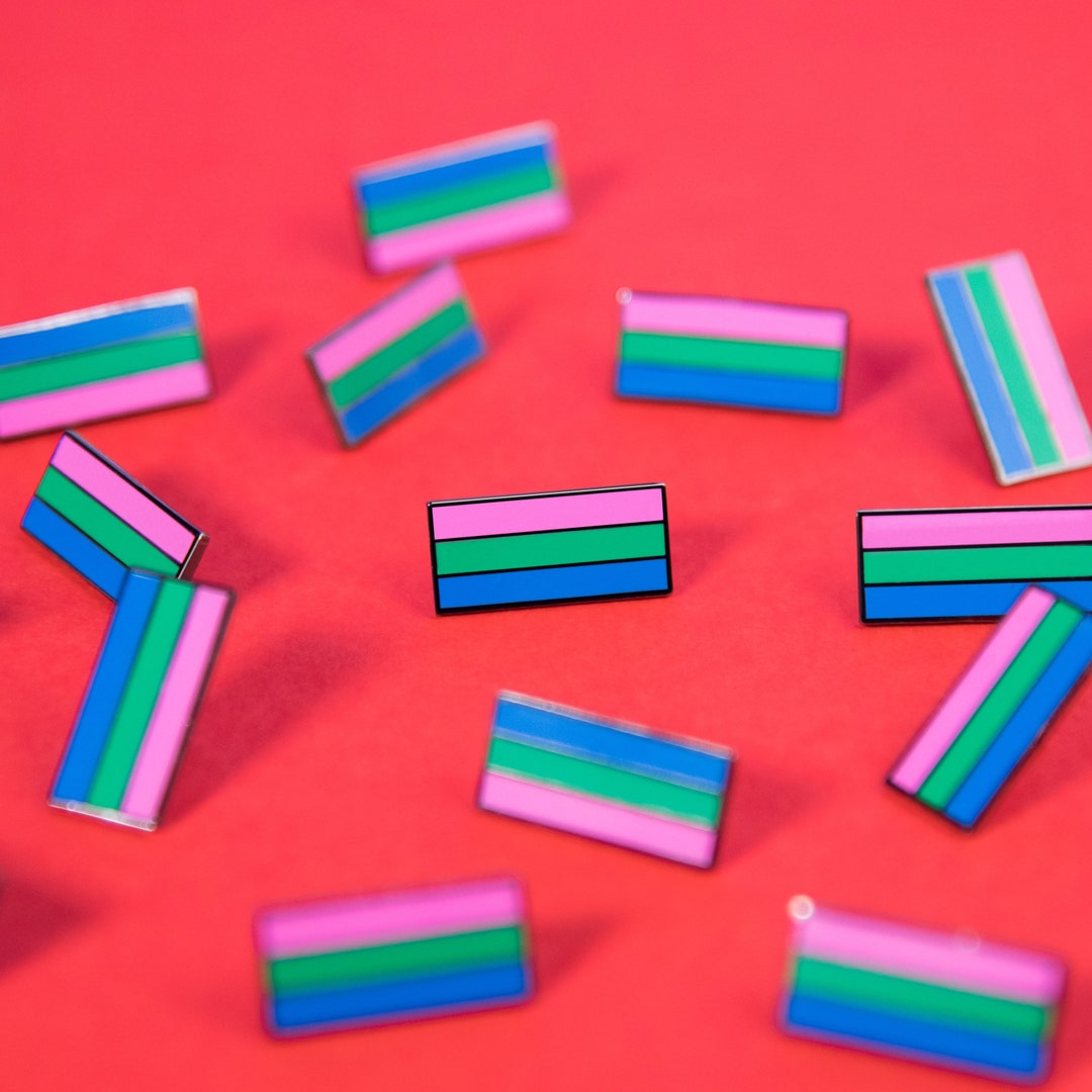 Polysexual Flag Pin — Enamel Badge Button LGBT Pride Accessory Pan ...