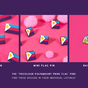 Polyamory 'tricolour' Pride Flag Pin — New Poly Design Polyamorous ...