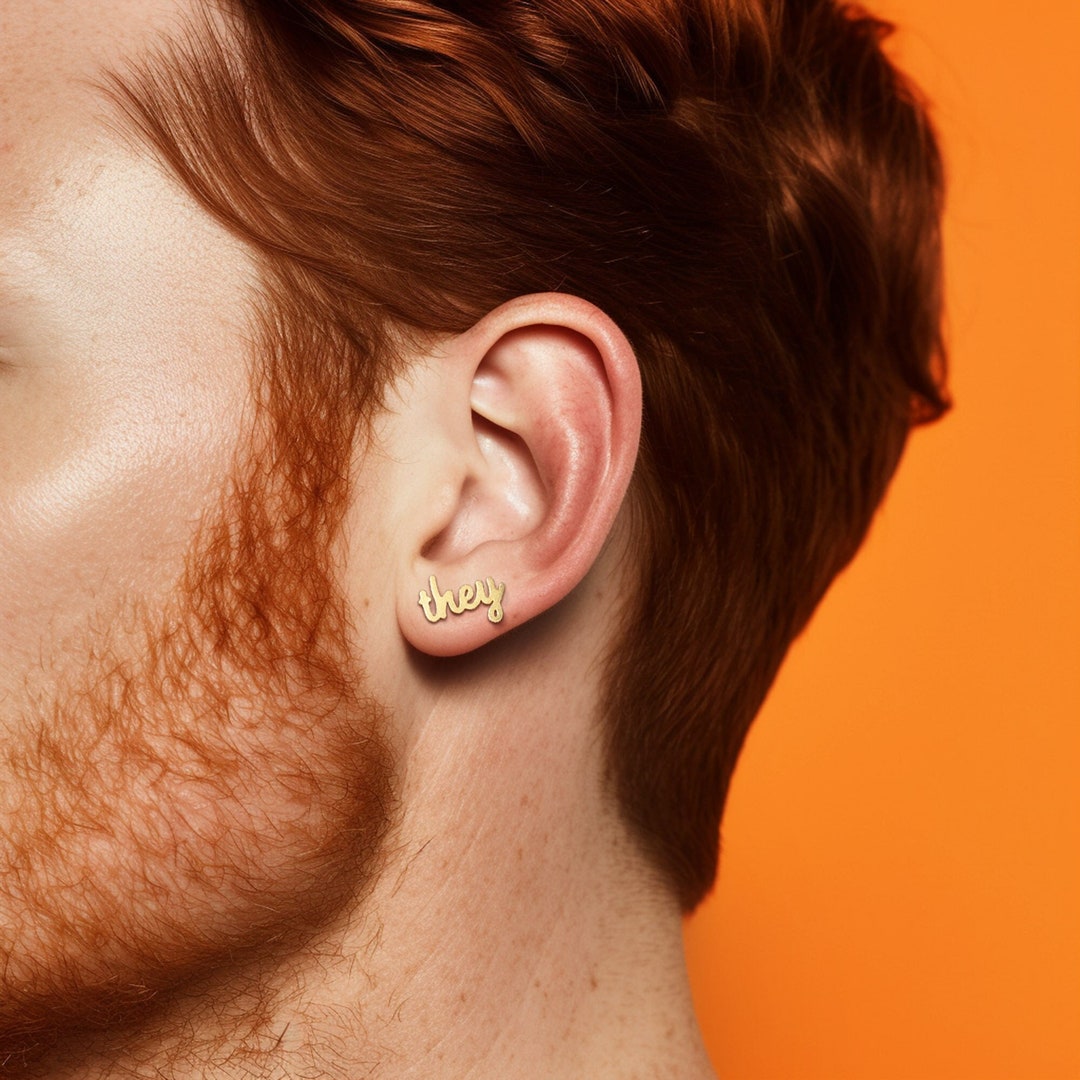 He/they Pronoun Earrings — Enby Pride Jewellery Rings Them Bracelet ...