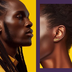 He/they Pronoun Earrings — Enby Pride Jewellery Rings Them Bracelet ...