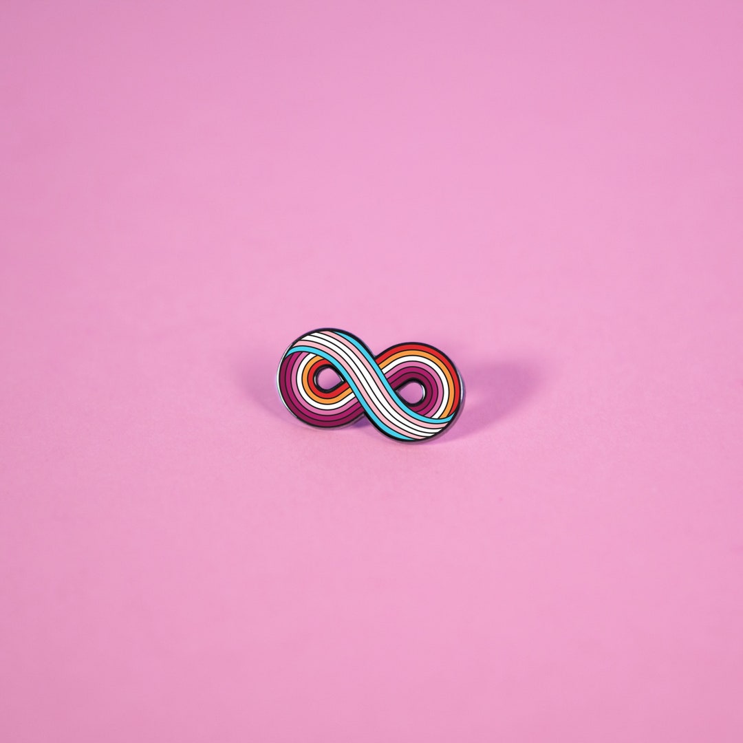 Infinitely Trans-lesbian Pin — Gay Transgender Flag Pride Badge ...