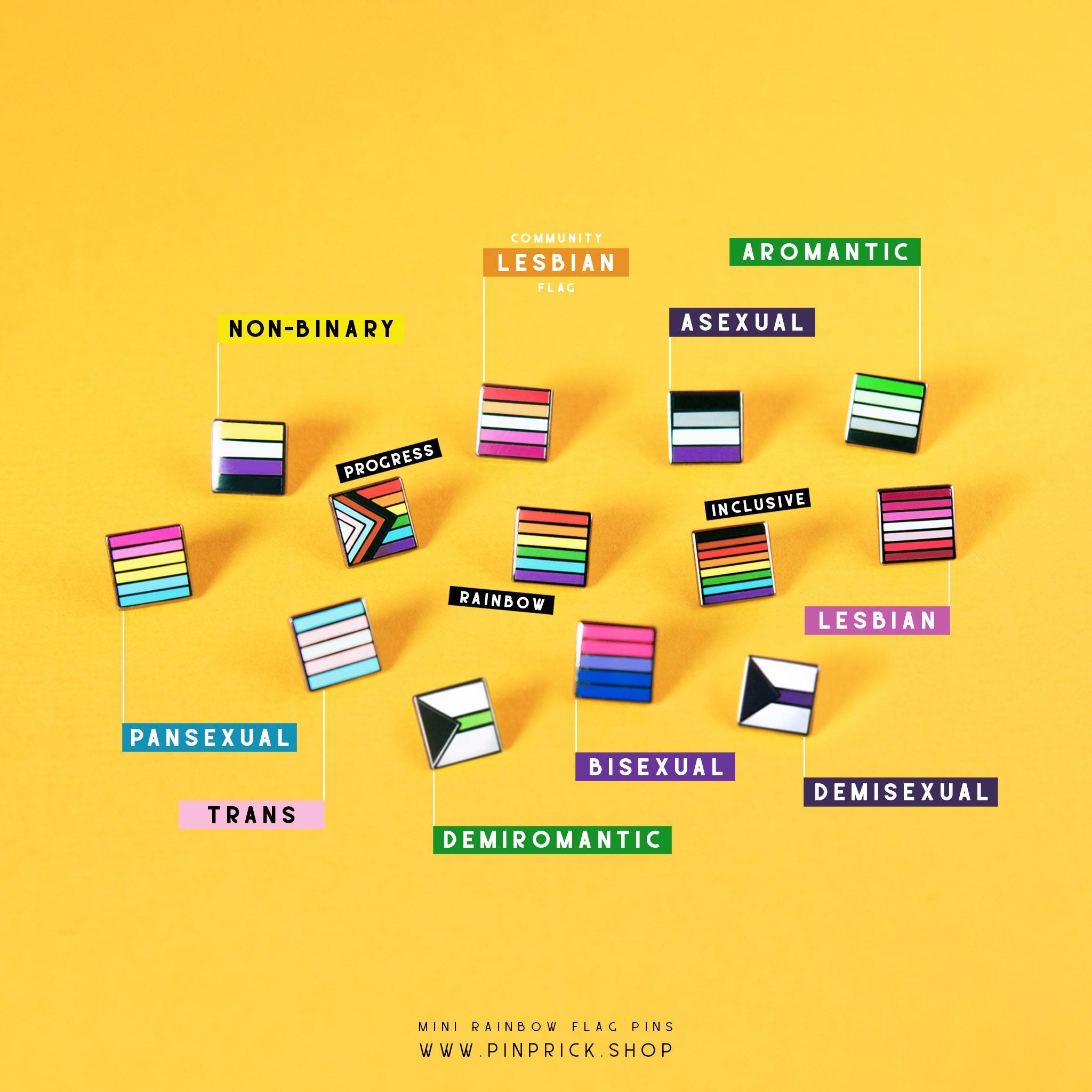 The Mini Inclusive Rainbow Flag Pin