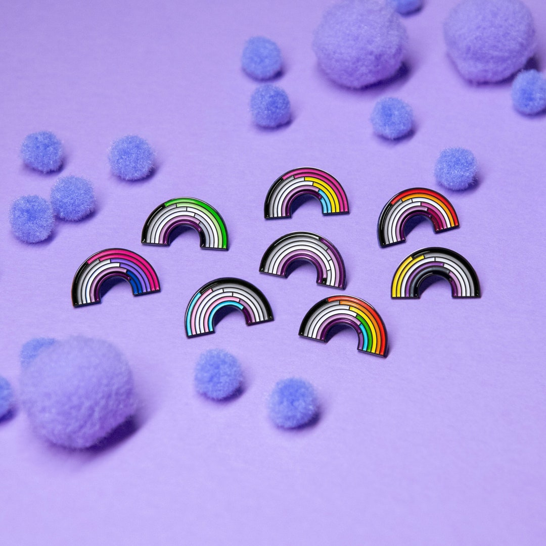 Asexual Rainbow Pin (variations) — Asexuality Ace Pride Accessory ...