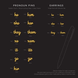 Collar Chain Pronoun Pins — They Them He Him She Her Neopronouns Trans ...