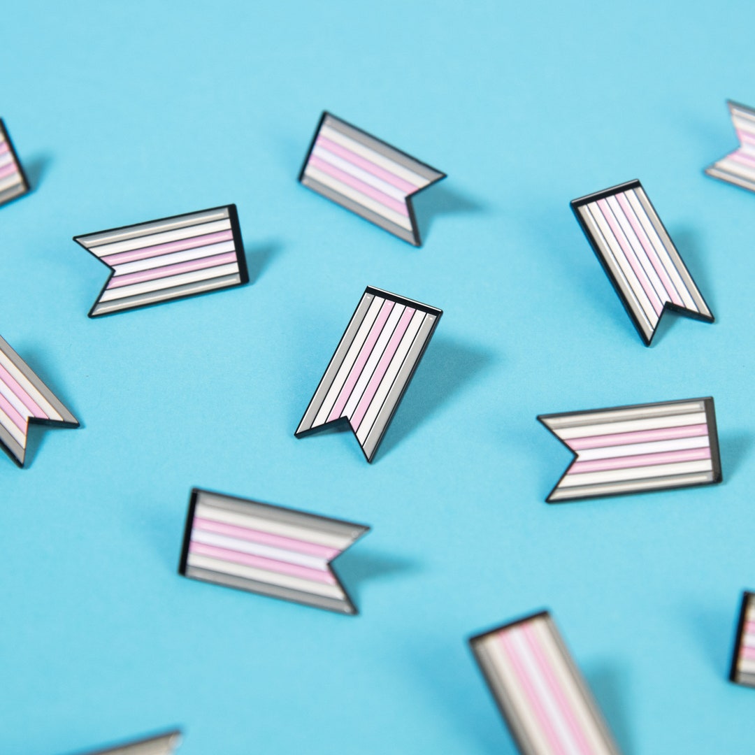 Demigirl Ribbon Pin — Demigender Pride Button Deminonbinary Nonbinary ...