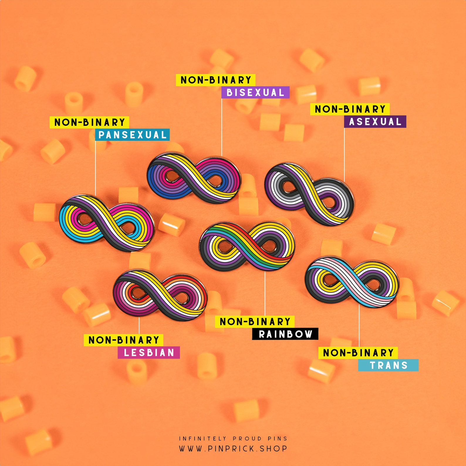 Infinitely Nonbinary-asexual Pin — Enby Ace Pride Accessory Demisexual ...