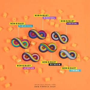 Infinitely Non-binary Pin (variations) — Subtle Enby Pride Accessory ...