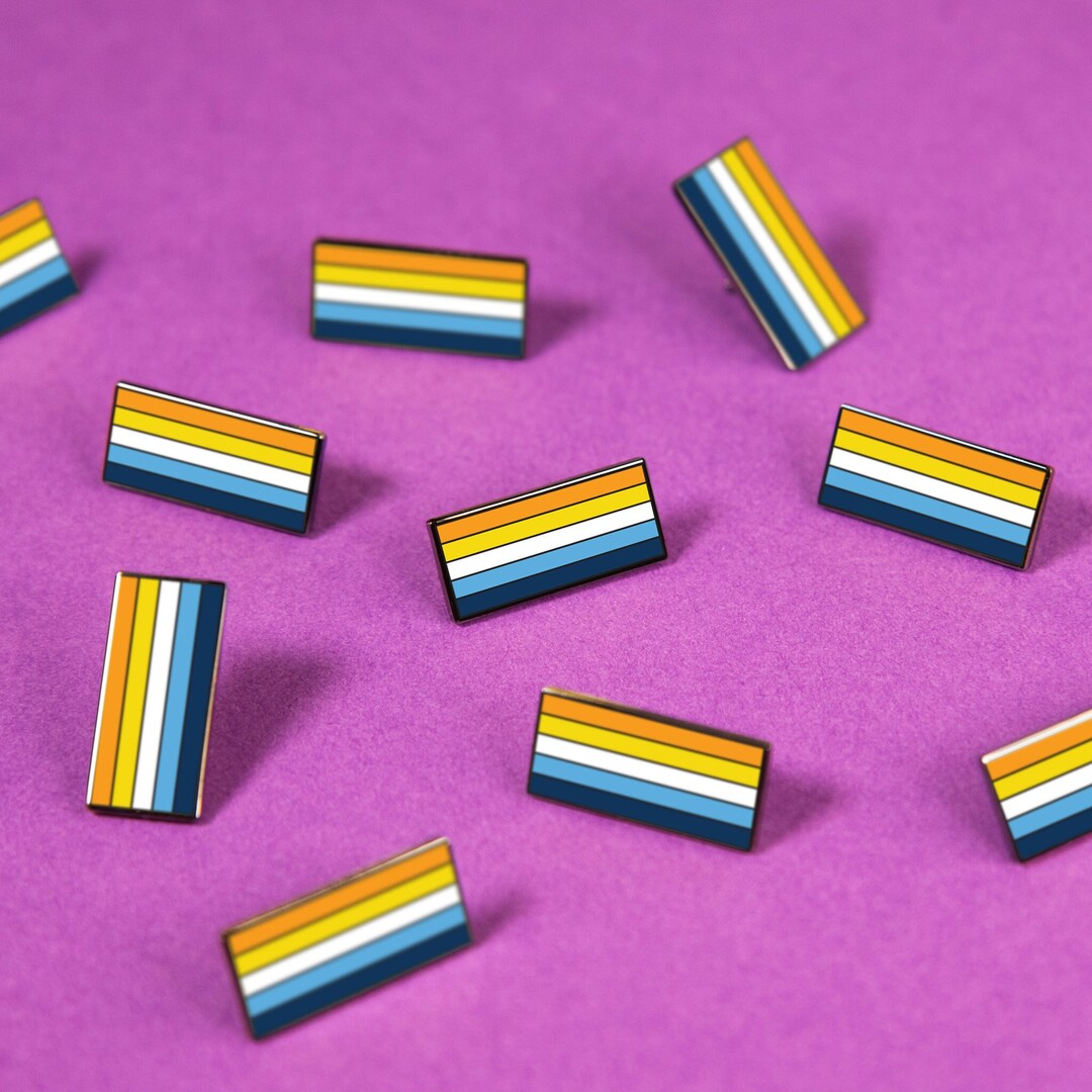 Aroace Flag Pin — Sunset Acearo Aspec Pride Badge Accessory Enamel ...