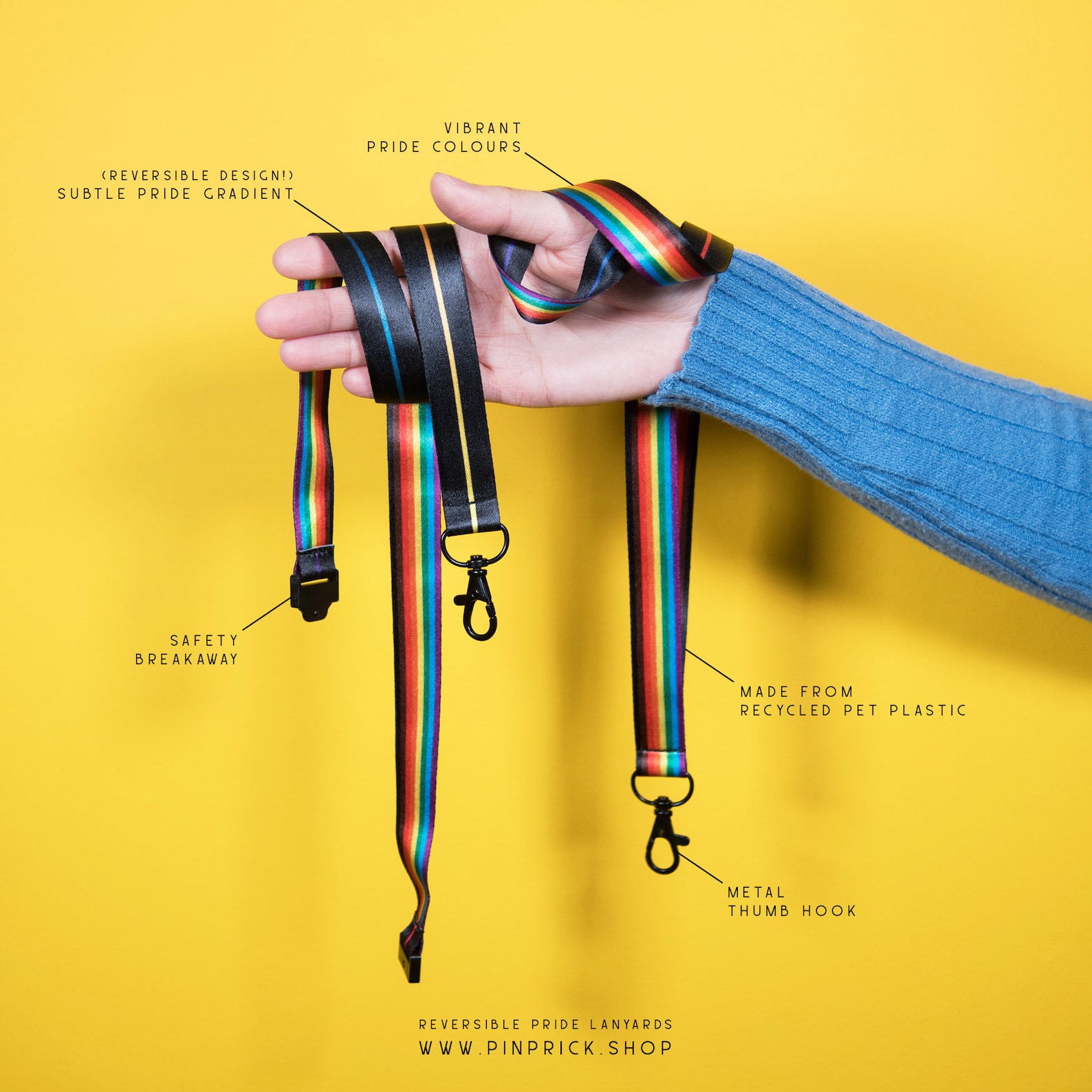 Transgender Pride Lanyard — Recycled PET Plastic Subtle Pride Accessory ...