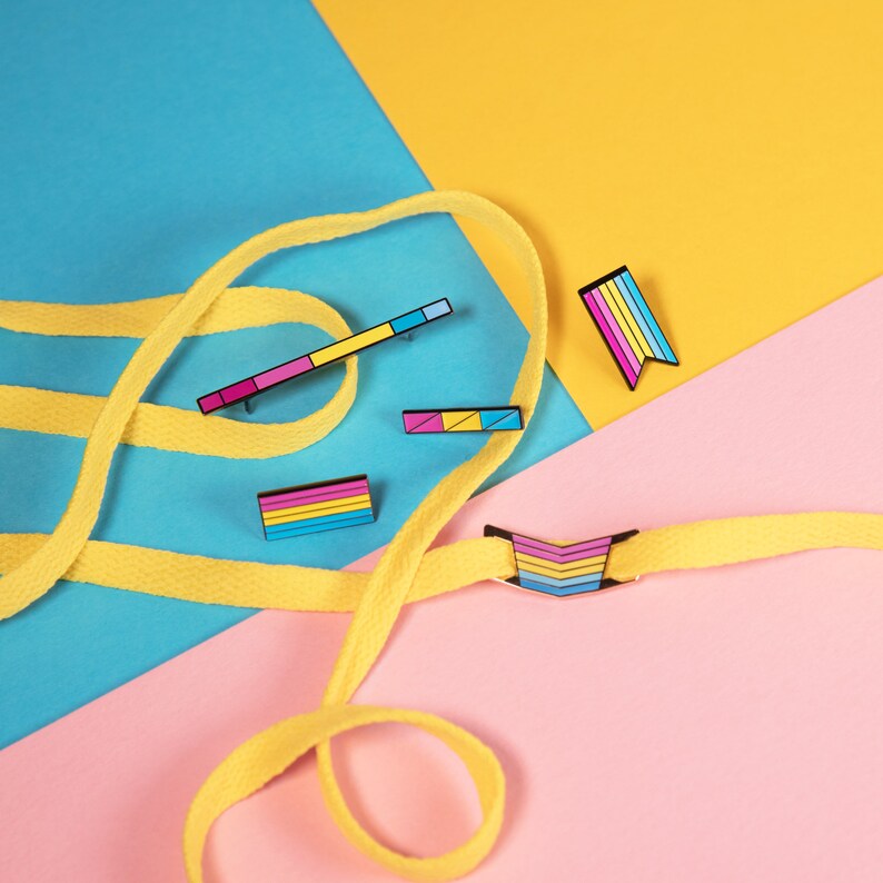 Pansexual Ribbon Pin Pride Enamel Badge Subtle Lgbt Etsy