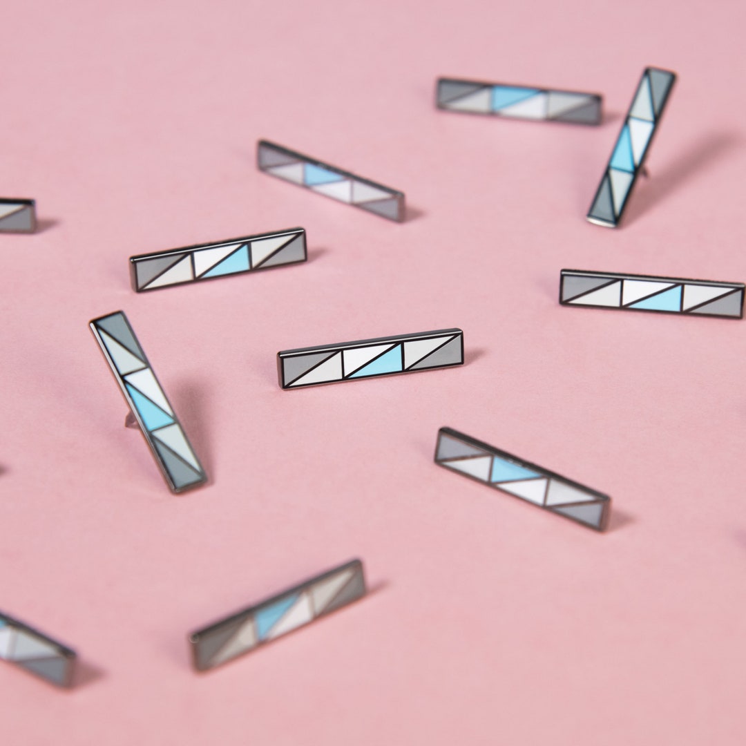 Demiboy Bar Pin — Gender Dysphoria Pride Badge LGBTQ Nonbinary Demigirl ...