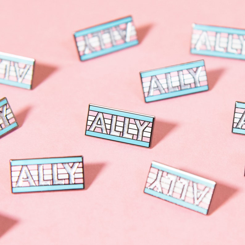 Lgbt Ally Flag Pin Enamel Badge Gay Pride Lapel Straight Etsy Uk