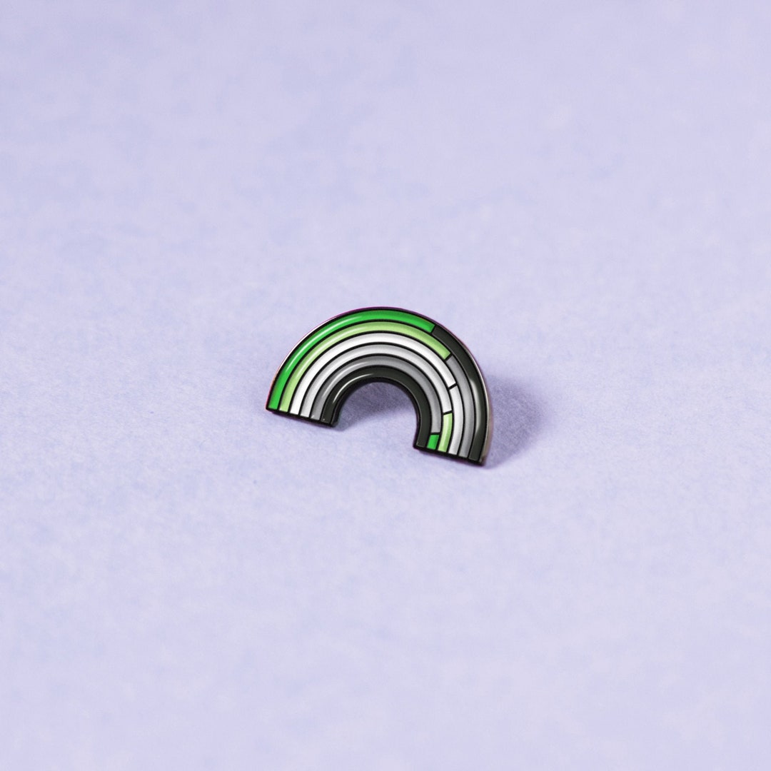 Aromantic Rainbow Pin — Aro Pride Accessory Badge Aroace Acearo ...
