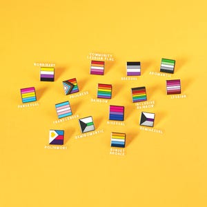 Mini Demiromantic Flag Pin — LGBT Pride Badge Queer Aro Aromantic ...